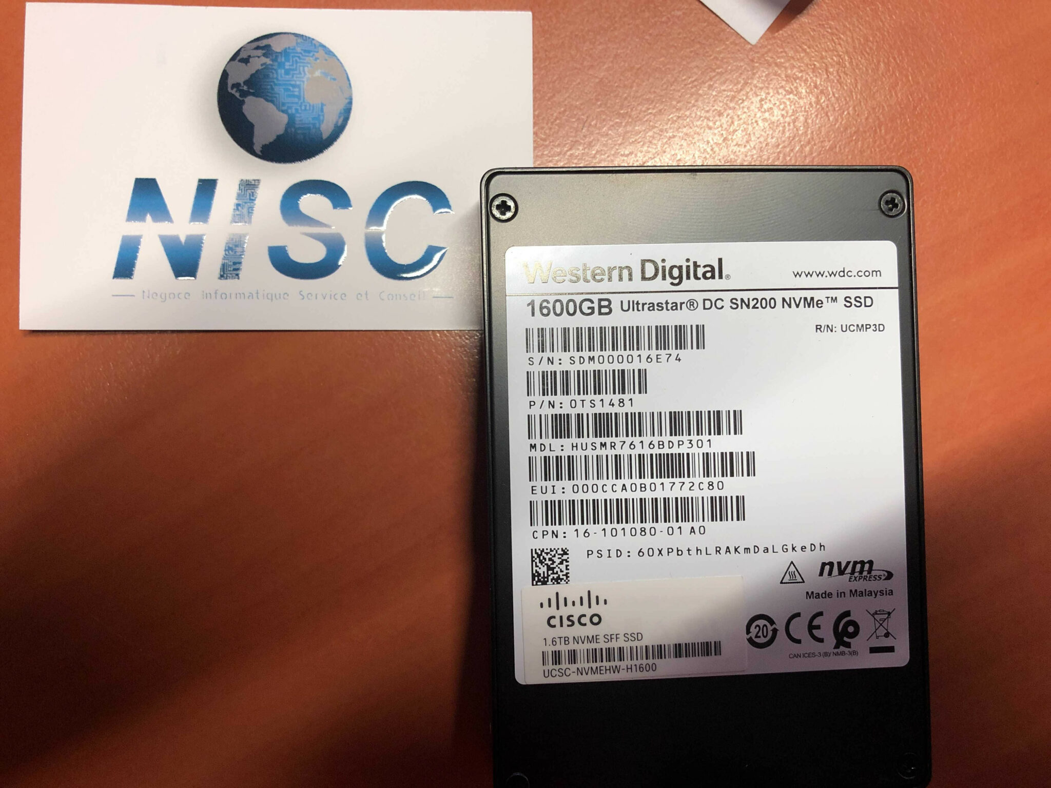 CISCO – SSD 1,6Tb NVMe WESTERN DIGITAL DC DN200 – UCSC-NVMEHW-H1600 ...
